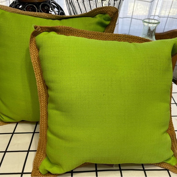 Kirklands | Accents | 2 Verdi Green Pillow With Jute Trim | Poshmark